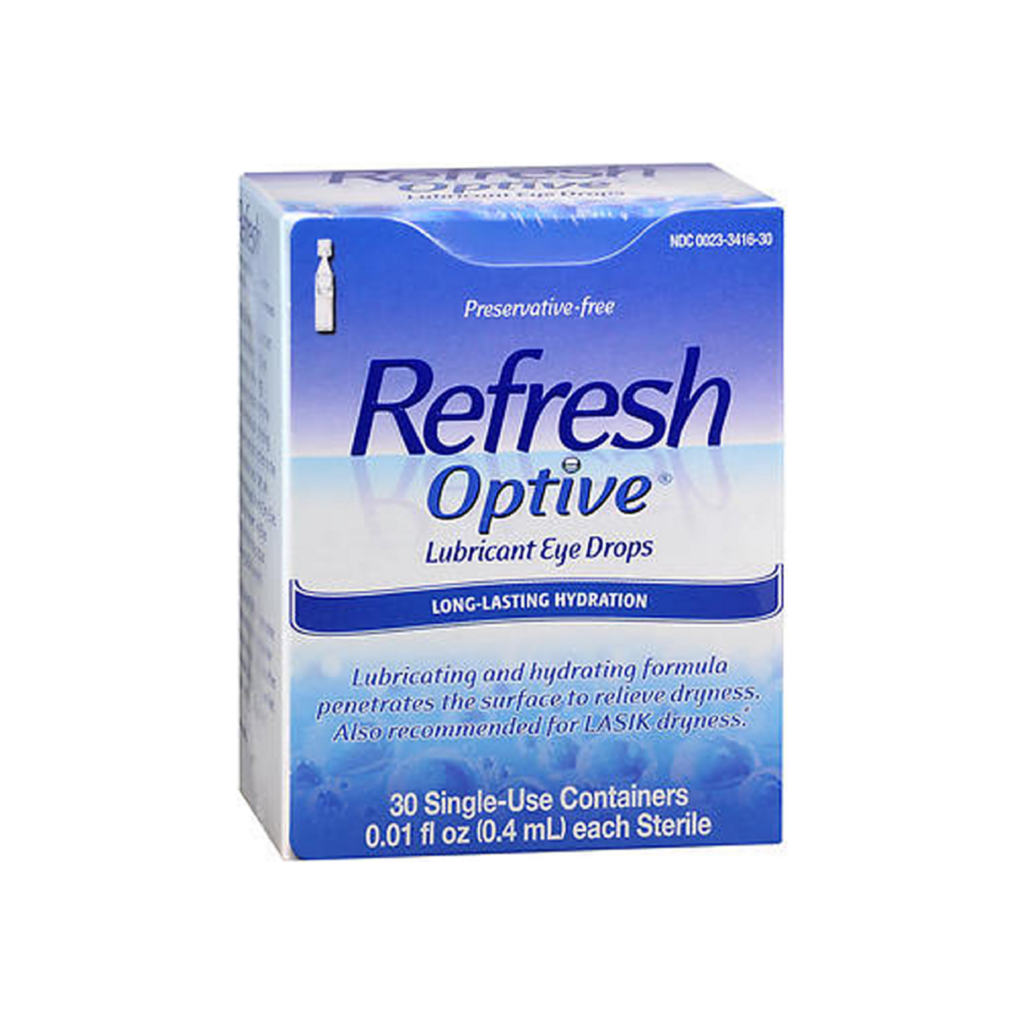 Refresh Optive Lubricant Eye Drops Long-Lasting Hydration Single Use ...