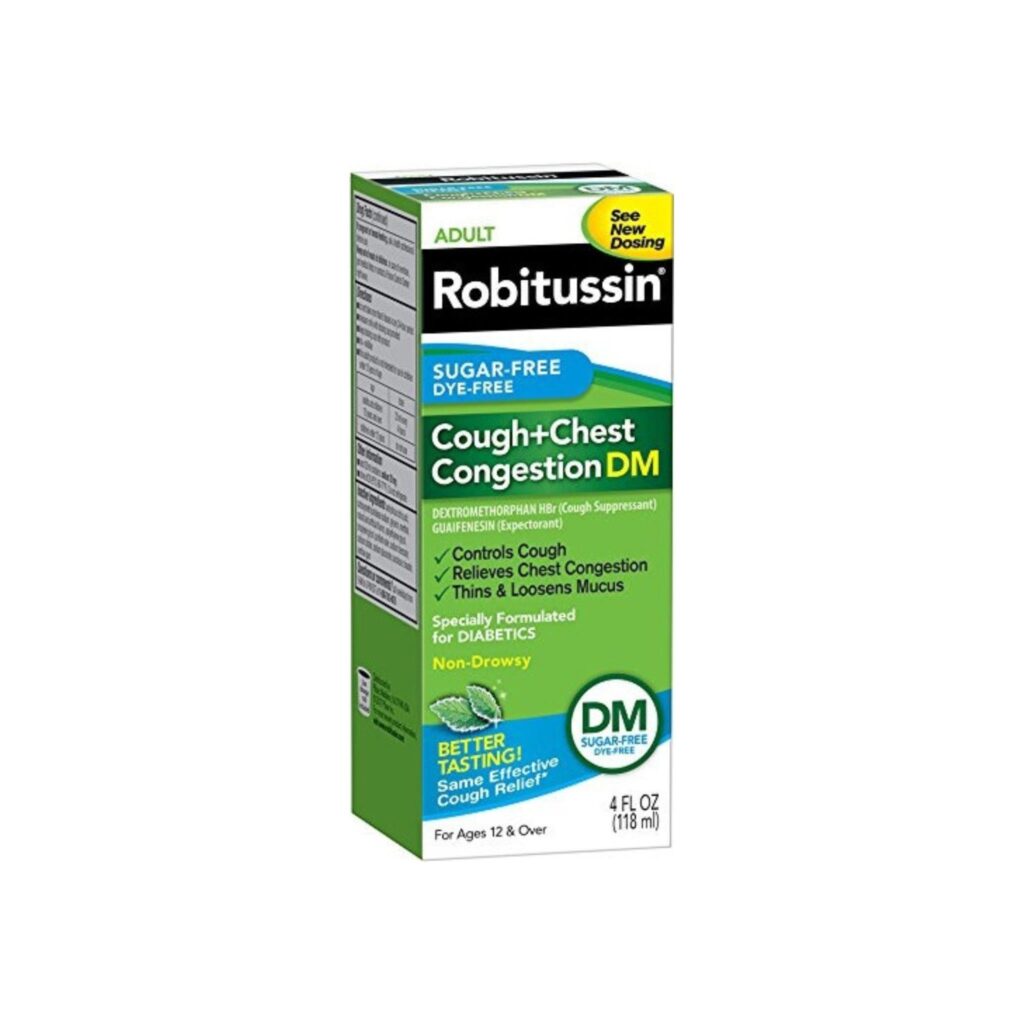 Robitussin Adult Cough + Chest Congestion DM Liquid Sugar-Free, 4 oz ...