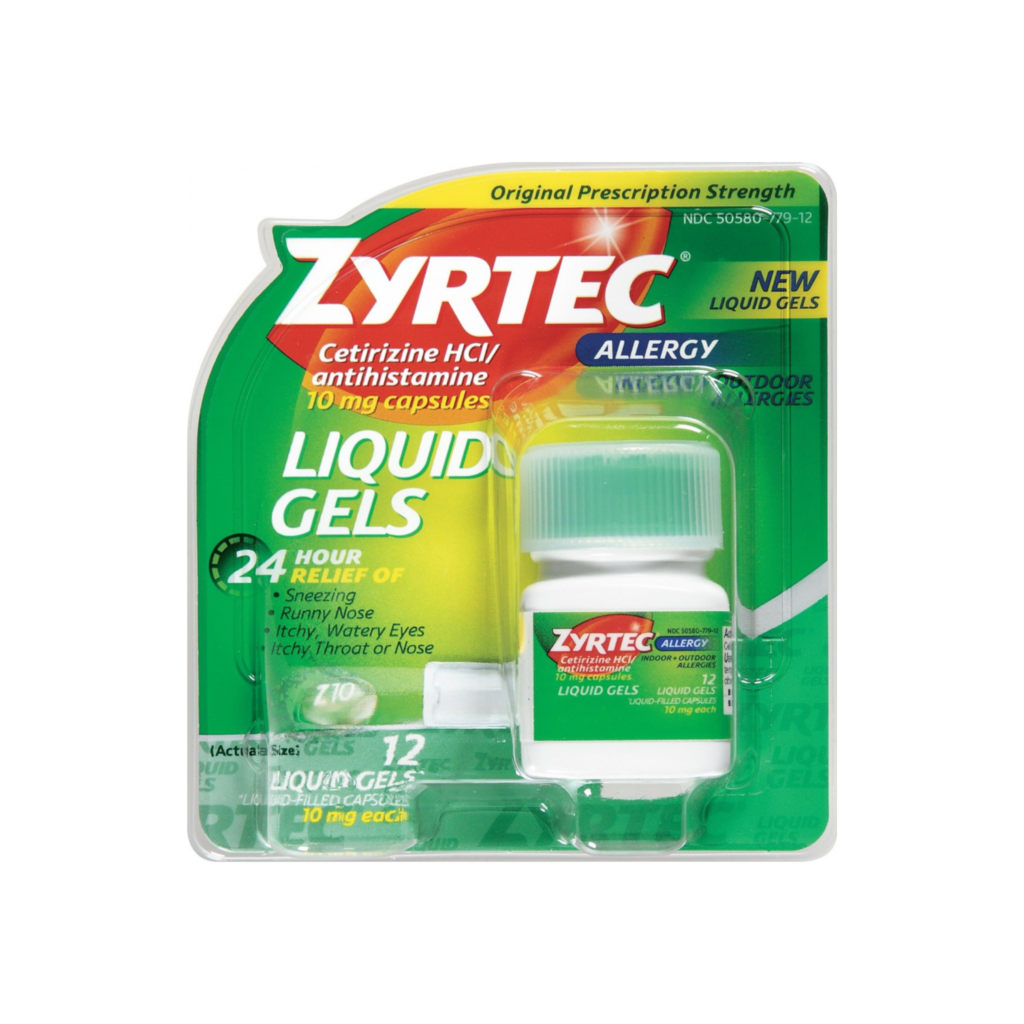 Zyrtec Allergy 10 mg Liquid Gels 12 ea – valpacks