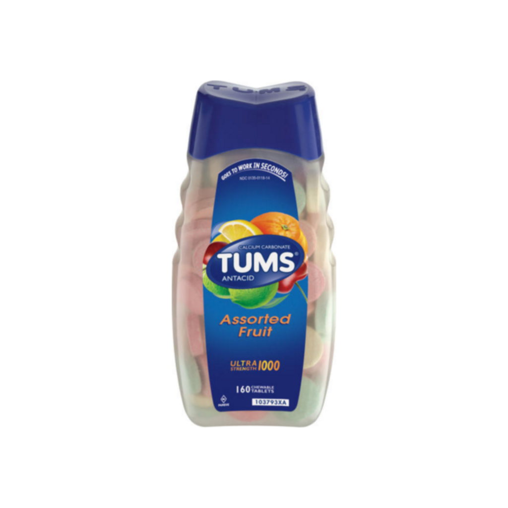 TUMS Ultra Strength 1000 Tablets Assorted Fruit 160 Chewable Tablets ...
