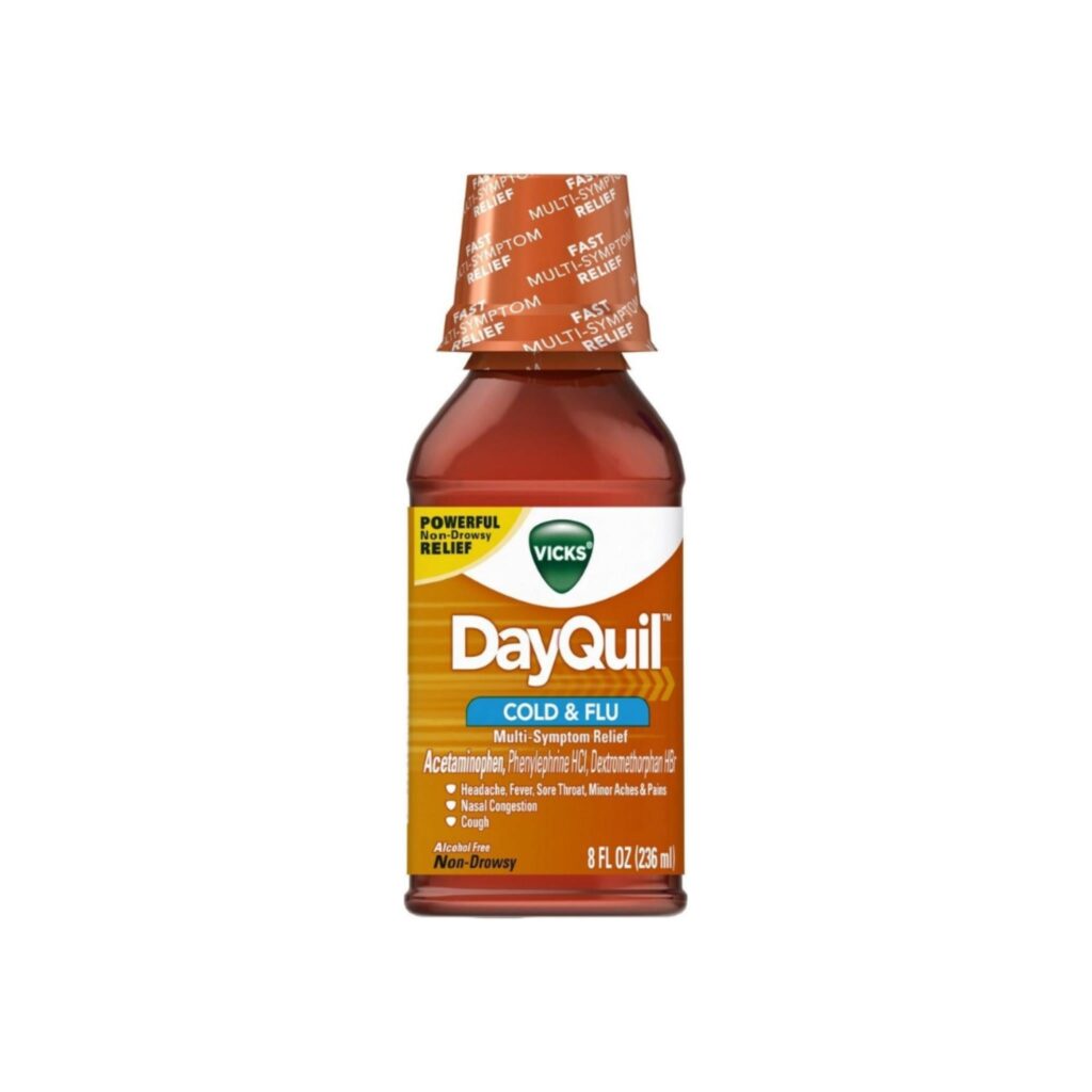 Vicks Dayquil Cold & Flu Relief Liquid, 8 oz – valpacks