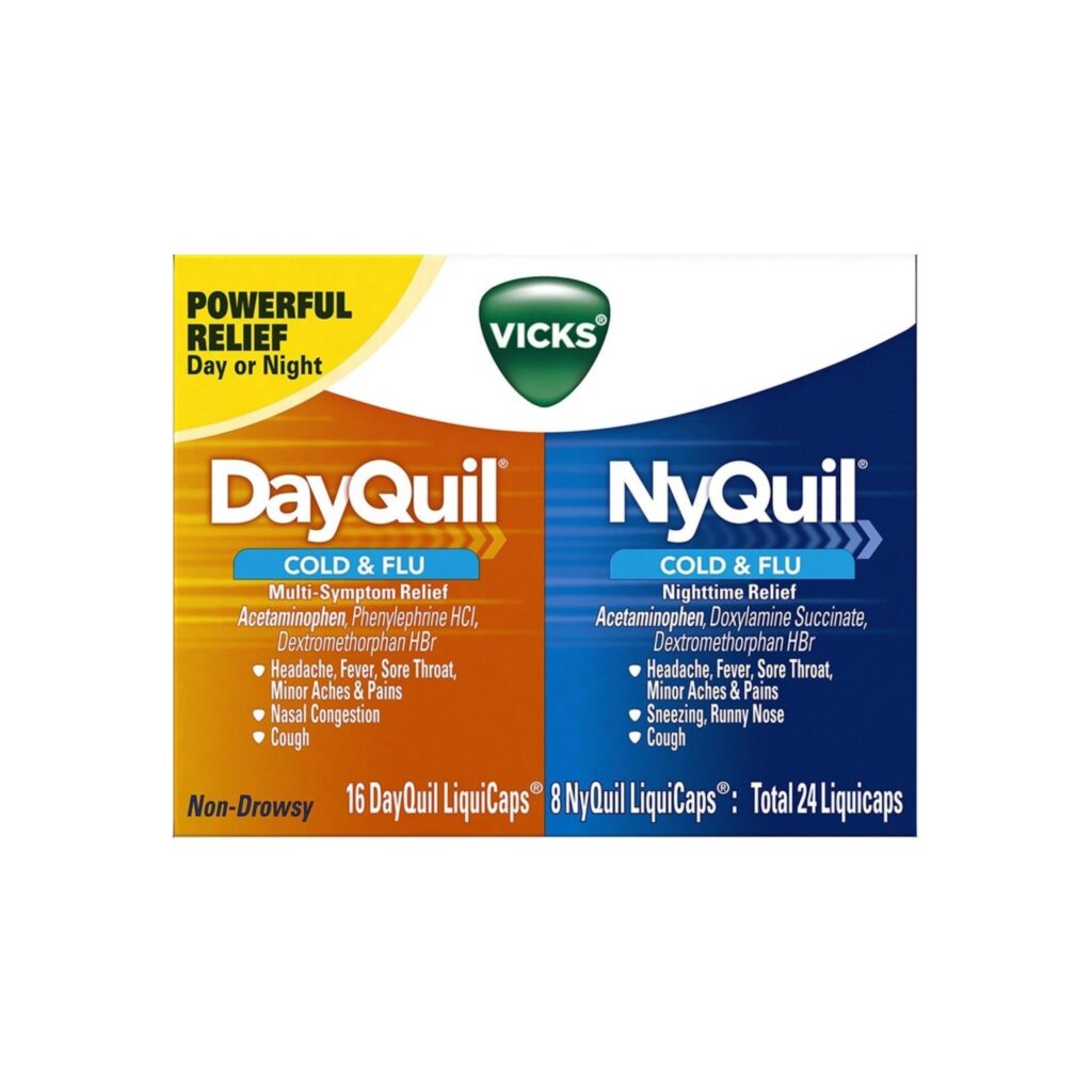 Vicks Dayquil & Nyquil Cold & Flu Relief Combo Pack LiquiCaps 24 ea ...
